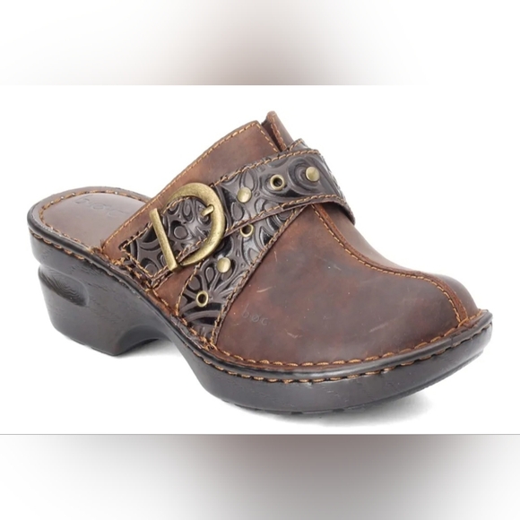 b.o.c. | Shoes | Boc Womens Oiled Chocolate Leather Karley Clogs Tooled ...